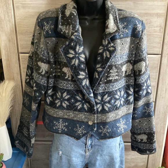 Vintage | Jackets & Coats | Vtg Wooden River Wool Blend Short Cardigan ...